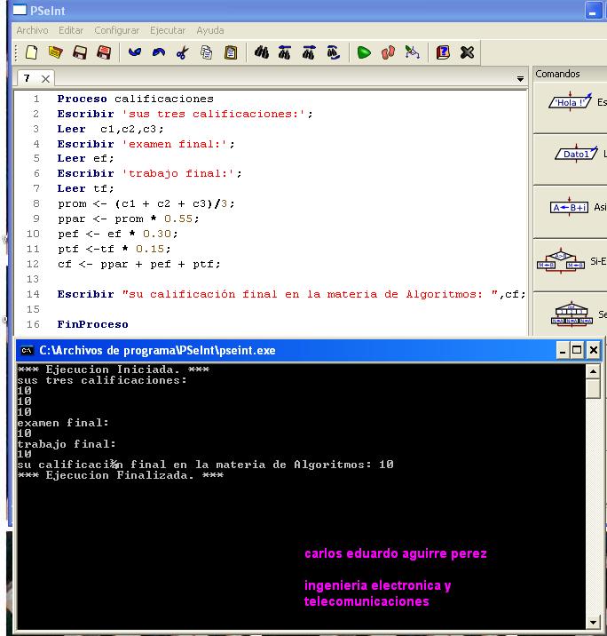 ejemplos en psein :: carlos